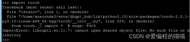 ImportError: libcupti.so.11.7: cannot open shared object file: No such file or directory解决方案-CSDN博客