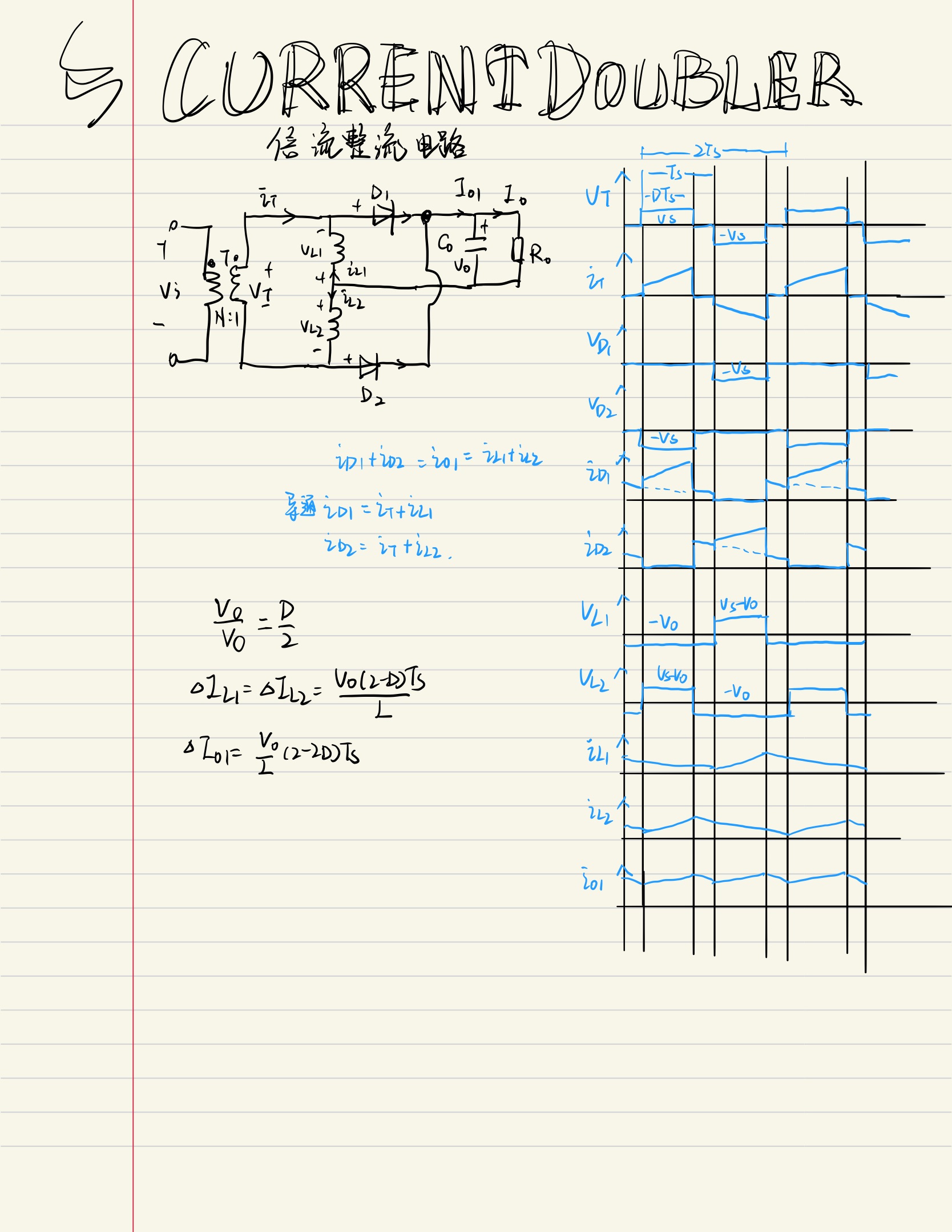 【电力电子技术】CURRENT DOUBLER 倍流整流电路-CSDN博客