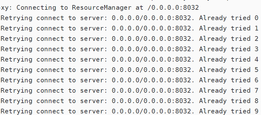 向YARN提交任务Retrying connect to server 0.0.0.08032异常_spark retrying connect to server 0.0.0.0-CSDN博客