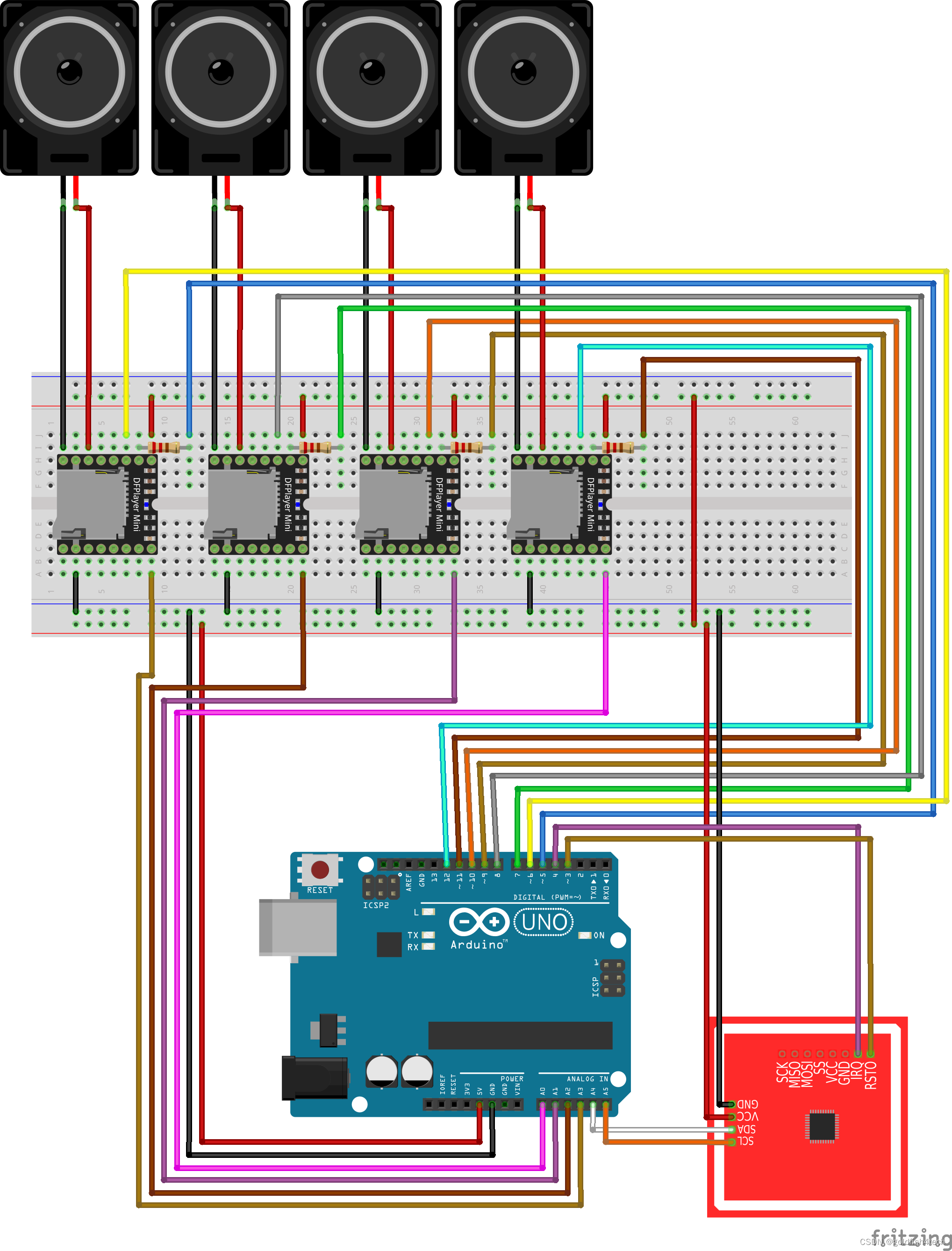 Fritzing软件绘制Arduino面包板接线图传感器模块库文件252_fritzing pn532-CSDN博客
