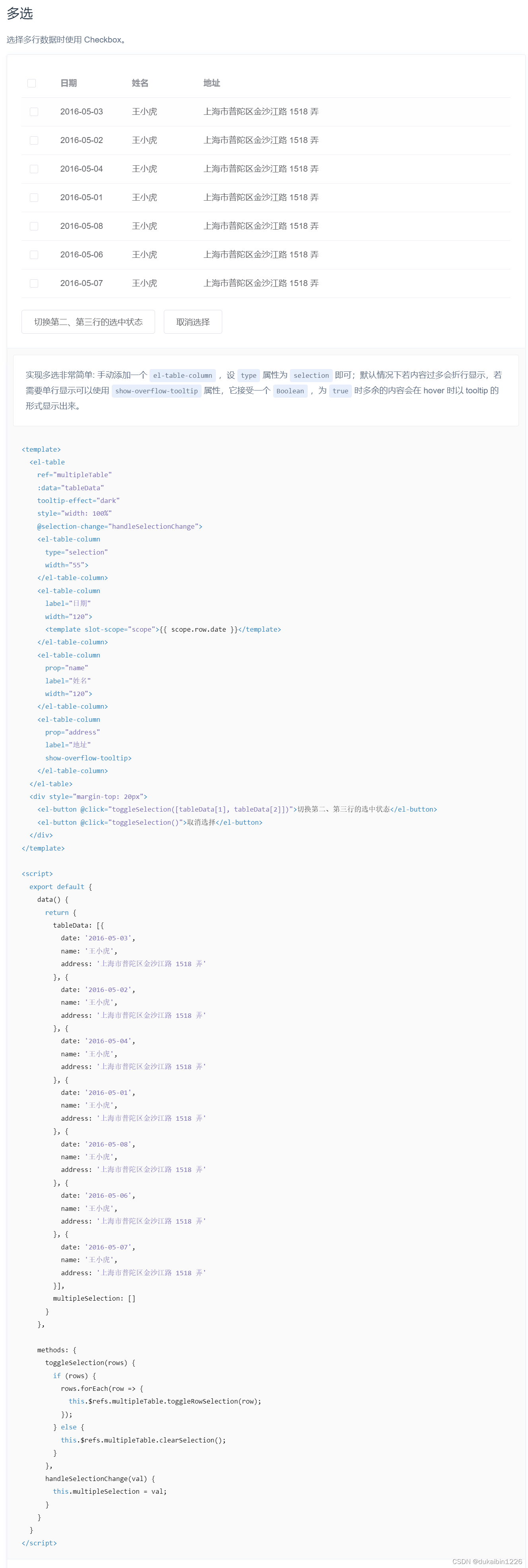 Element Ui表格中多选框回显默认选中 Elementui多选框 数据回显 Csdn博客