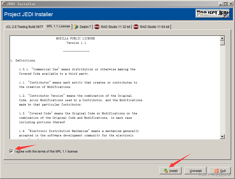 Delphi7+Delphi11下一键安装JCL/JVCL组件包_南通DXZ的博客-CSDN博客