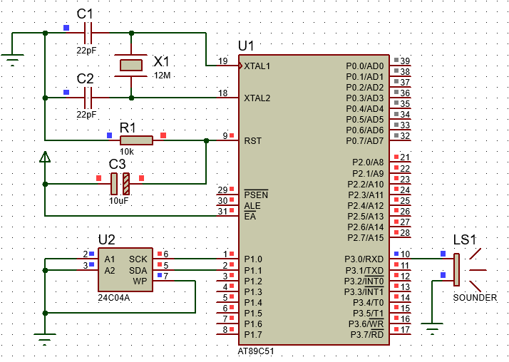 51单片机 AT24C04+蜂鸣器+Proteus仿真_at24c04 51程序-CSDN博客