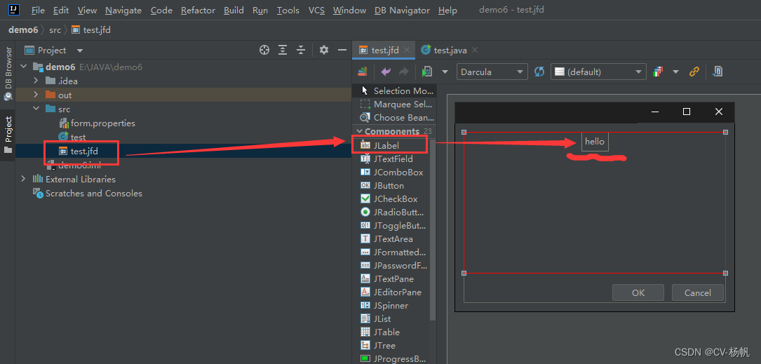 JFormDesigner教程（02）demo演示 java swing插件_jformdesigner gittee-CSDN博客