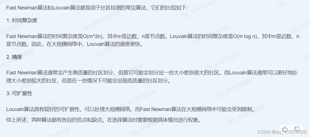 louvain算法和Fast Newman算法和区别_社区划分算法newman效率-CSDN博客