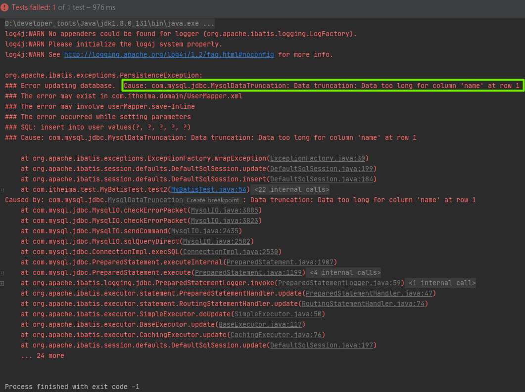 om.mysql.jdbc.MysqlDataTruncation: Data truncation: Data too long for column ‘xxx‘ at row 1_data ...