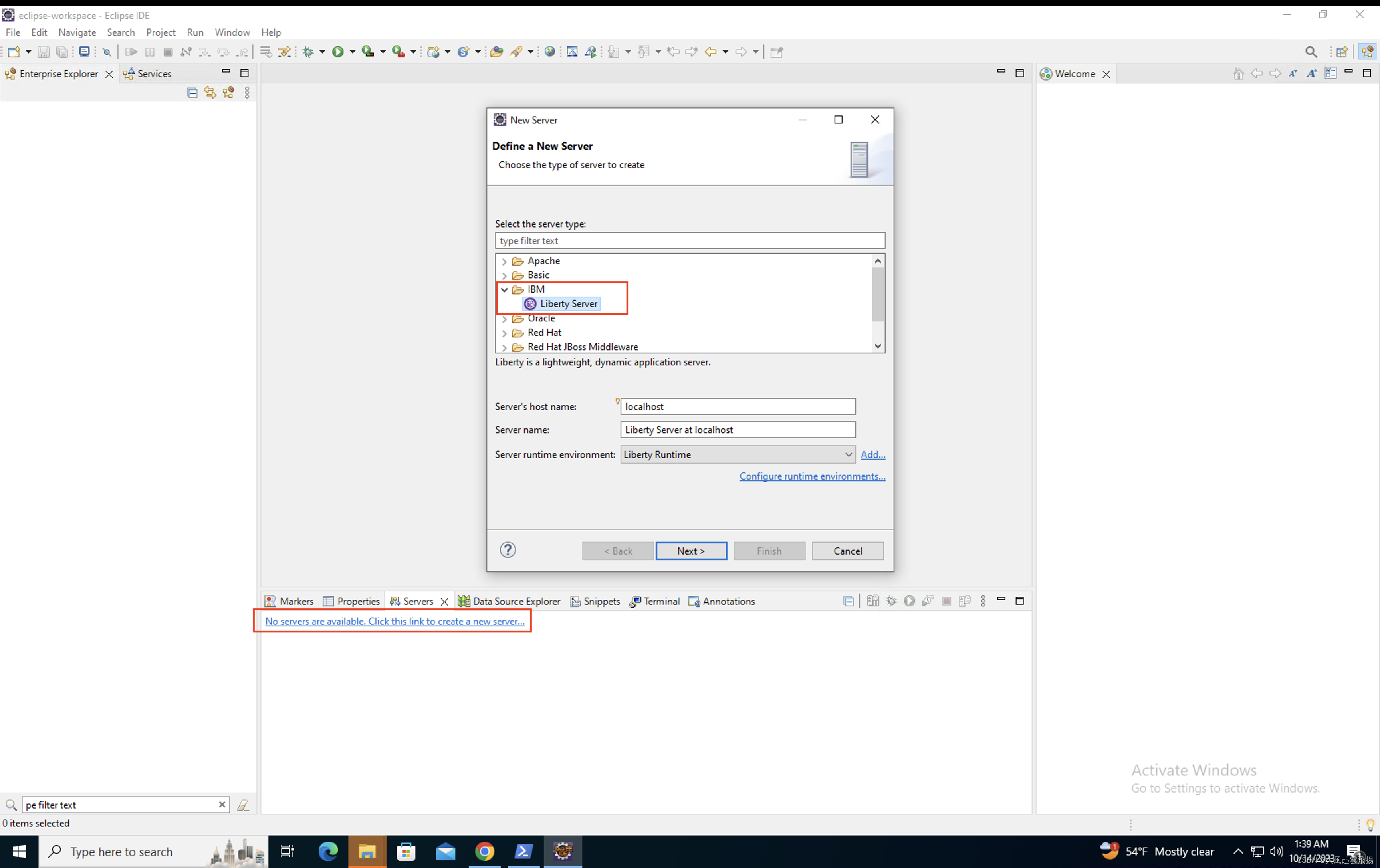 Eclipse 安装配置Open Liberty Server & WebSphere Liberty Server_open liberty ...