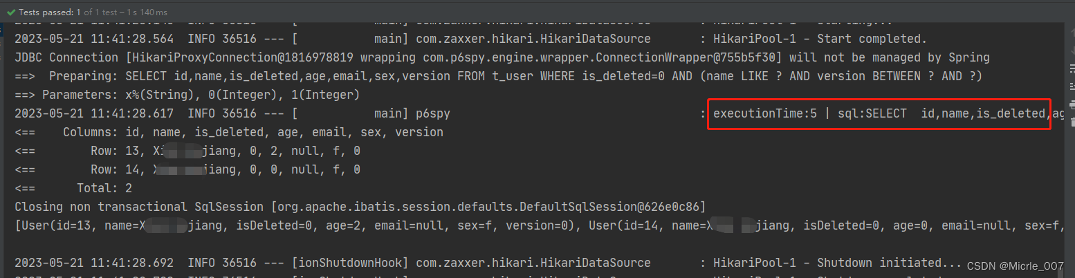 springboot 整合 p6spy 插件打印sql执行时间以及真实sql内容_spring boot mybatis 查询返回sql执行时间-CSDN博客