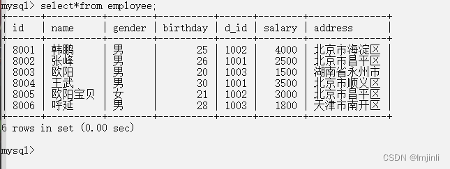 Mysql数据操作管理实验7mysql数据库表数据的查询操作实验 Csdn博客