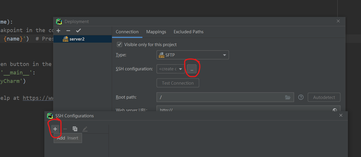 Pycharm SSH, SFTP Connection Remote Server Editing Commissioning Complete Handle Tutorial ...