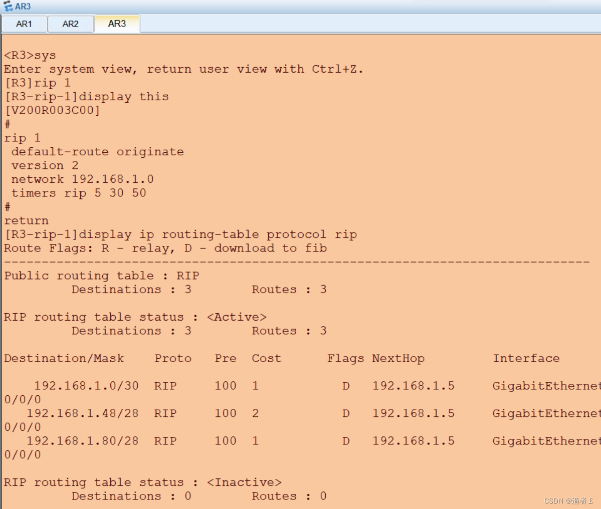 RIP动态路由_基础实验_rip动态路由协议实验-CSDN博客