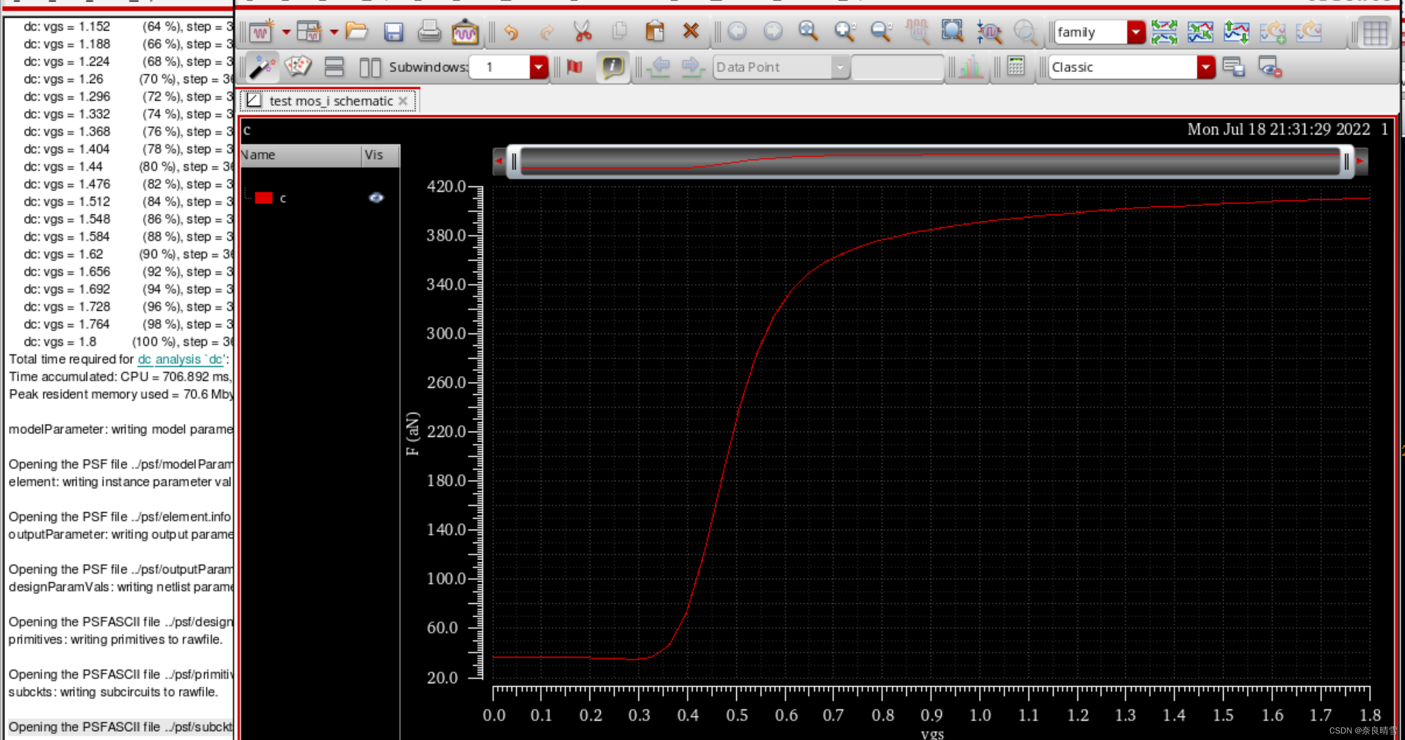 mos管的输入输出特性曲线及gm/id仿真曲线（cadence IC617）_仿真mos的gm-CSDN博客