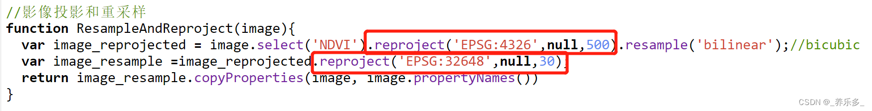 GEE：将MODIS数据从500米分辨率重采样到30米以后，下载的像元是斜的_epsg:32648-CSDN博客