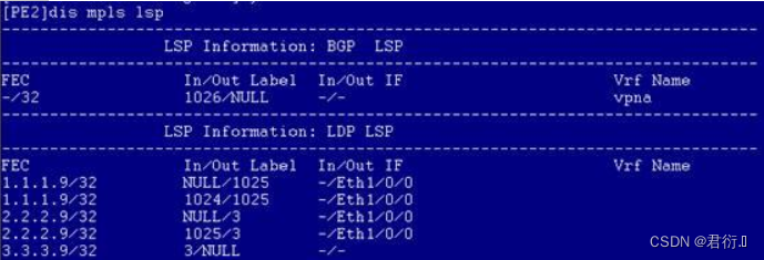 浅谈双层标签的VPN 第二篇 BGP/MPLS IP VPN的两层标签_bgp lsp和ldp lsp-CSDN博客