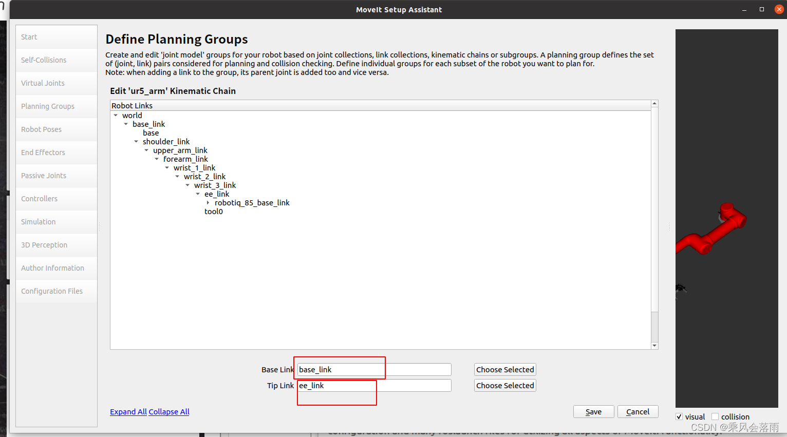 UR5 Yolo+抓取GitHub项目复现(中) | 为UR5+robotiq85配置MoveIt包 | MoveItAssistant配置 ...