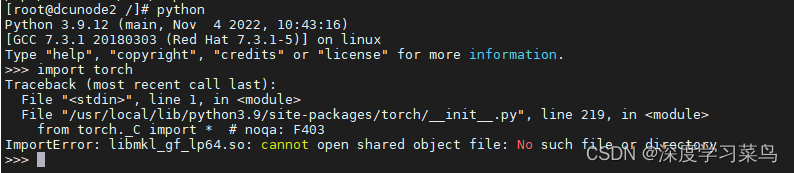 Importerror Libmkl Gf Lp64 So Cannot Open Shared Object File No Such File Or Directory Csdn博客