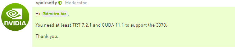 tensorrt报错 [F] [TRT] Assertion failed: Unsupported SM. - 代码先锋网
