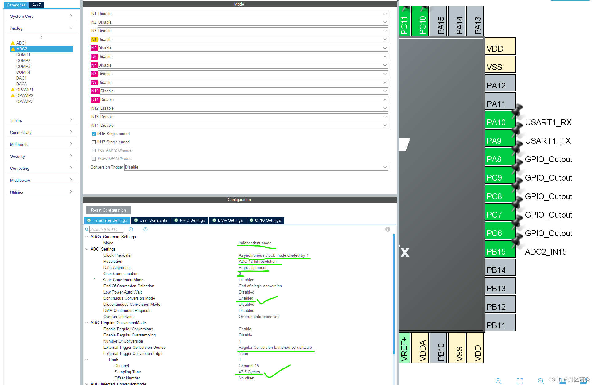 STM32G431轮询ADC+DMA实验总汇_stm32g431 adc-CSDN博客