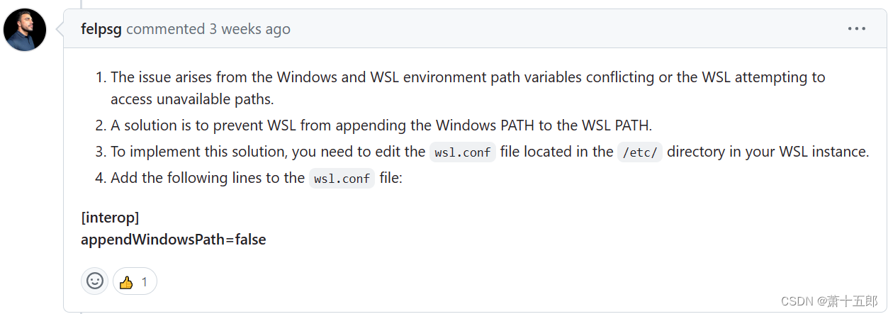 关于wsl错误“UtilTranslatePathList:2803: Failed to translate F:\Program ...