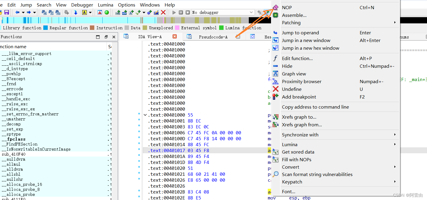 IDA pro 如何nop 掉关键点_ida nop-CSDN博客