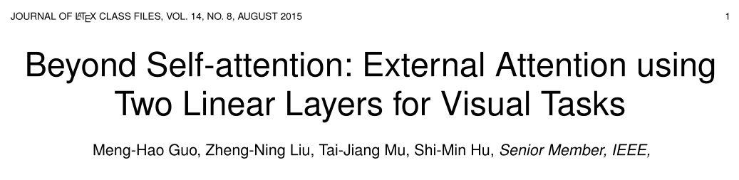 【论文笔记】Beyond Self-attention: External Attention using Two Linear Layers ...
