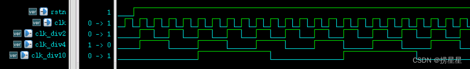 Verilog 分频器设计(奇偶分频)10分频分频器仿真 Csdn博客