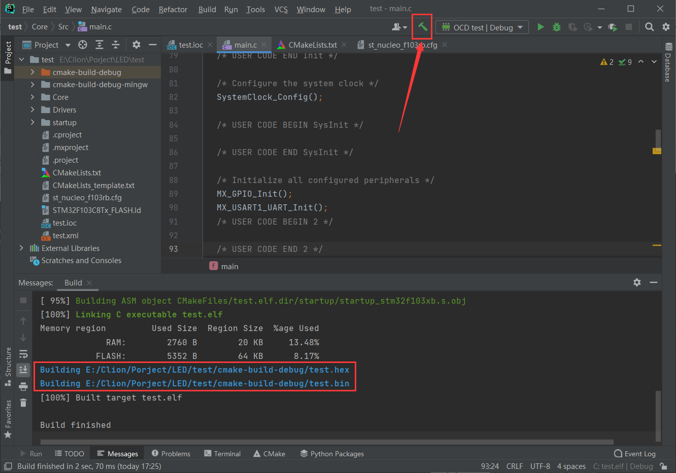 CLion2021 的详细安装并基于 CLion 实现 stm32F103 点亮 LED_clion 板载文件stm32 f103-CSDN博客