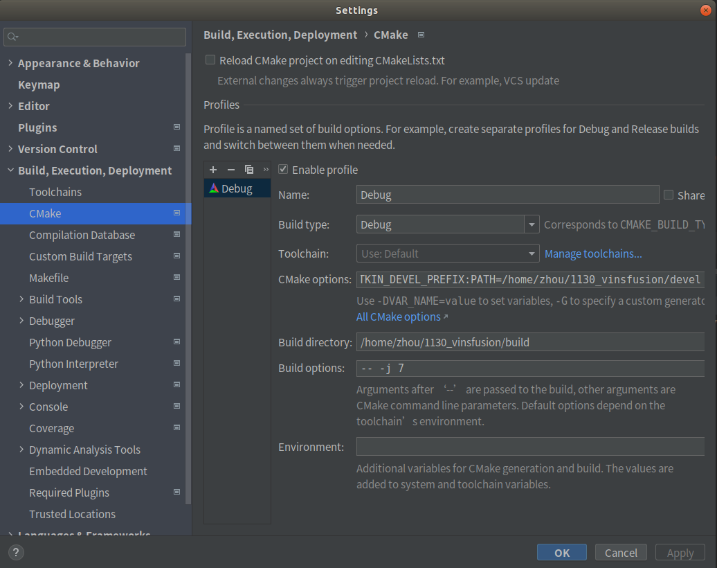 在clion IDE下进行camke控制及Run/Debug配置。_clion environment variables-CSDN博客