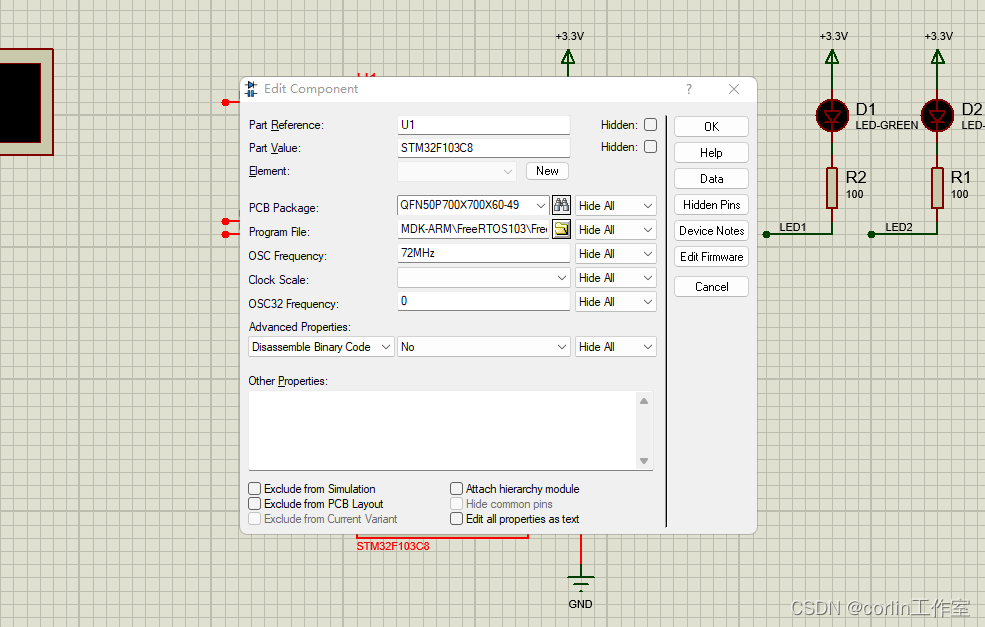 基于proteus 、stm32cubemx仿真stm32f103c8t6freertoscorlin工作室的博客 Csdn博客