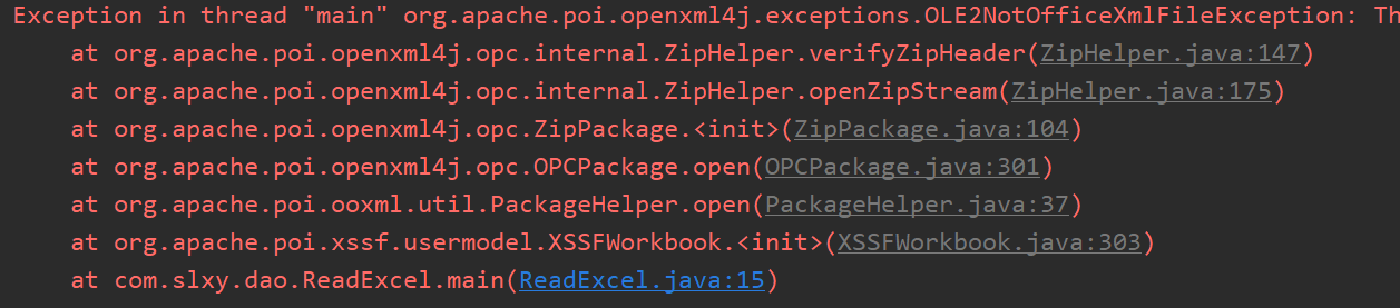 关于Exception in thread “main“ org.apache.poi.openxml4j.exceptions.OLE2NotOfficeXmlFileException ...