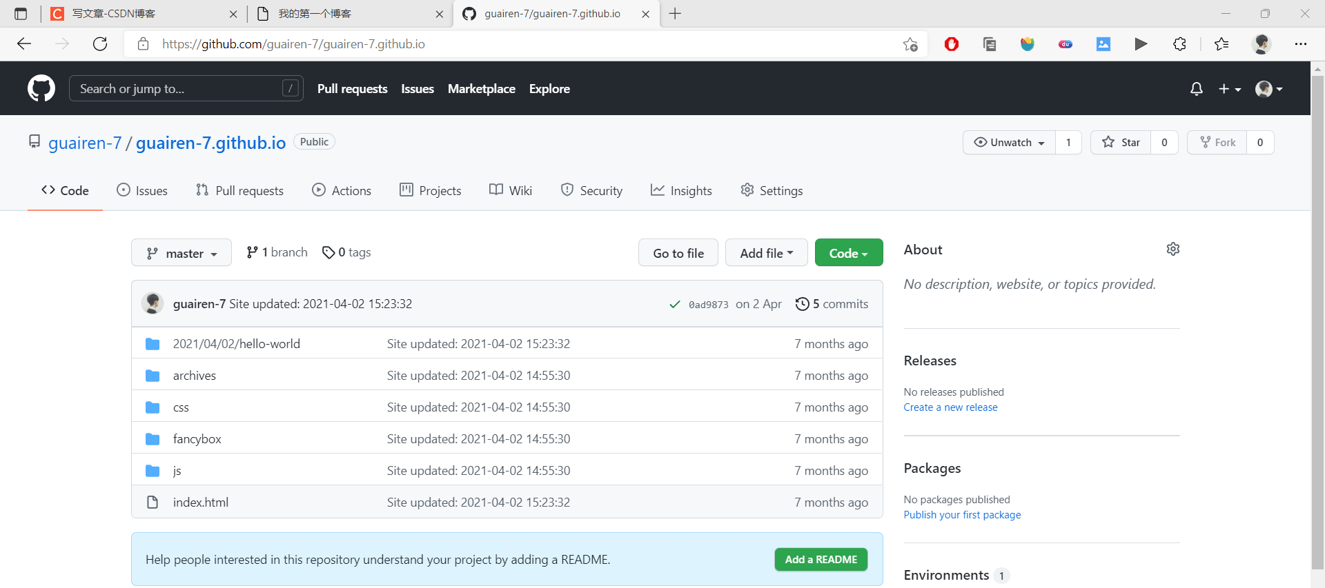 【Hexo】+【Github】搭建blog_yamlexception: duplicated mapping key-CSDN博客