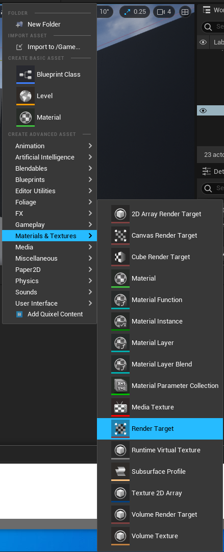 UE4 SceneCapture2D RenderTarget 简单实现实时投屏效果-CSDN博客