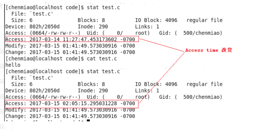 【linux】stat文件属性中三个时间的区别（Access time,Modify time,Change time）_文件的acess时间change时间modify-CSDN博客