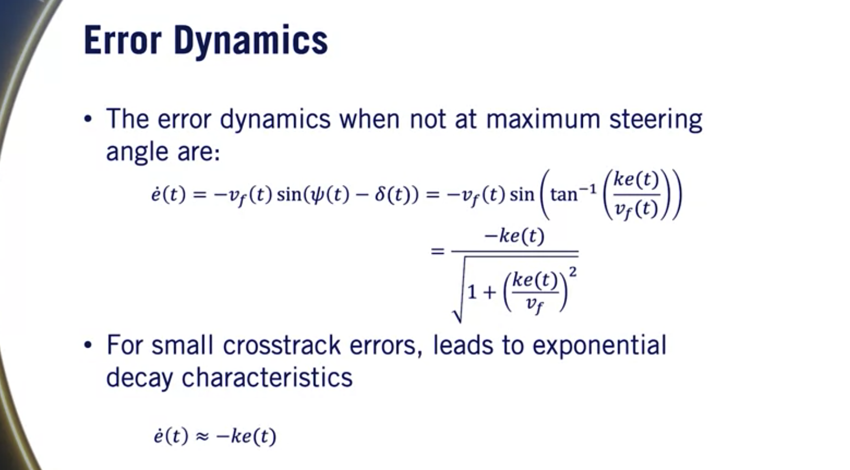 自动驾驶 6-3 几何横向控制 - Stanley Geometric Lateral Control - Stanley_stanley控制 ...