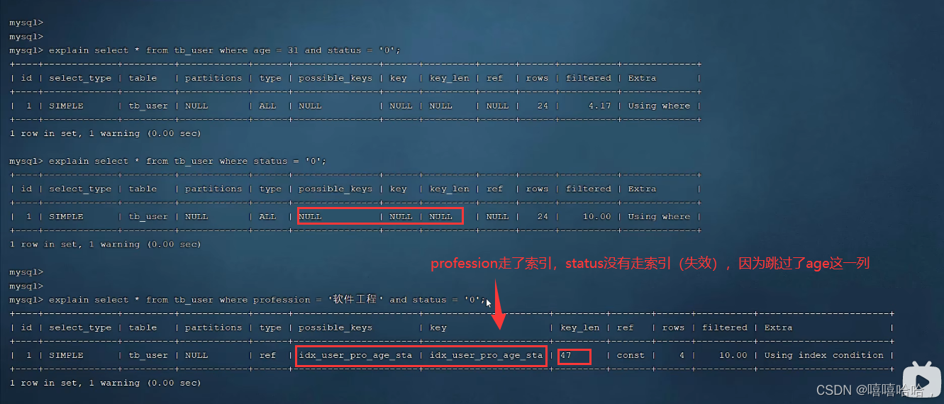 80 23 进阶 索引 使用规则 最左前缀法则 Csdn博客 