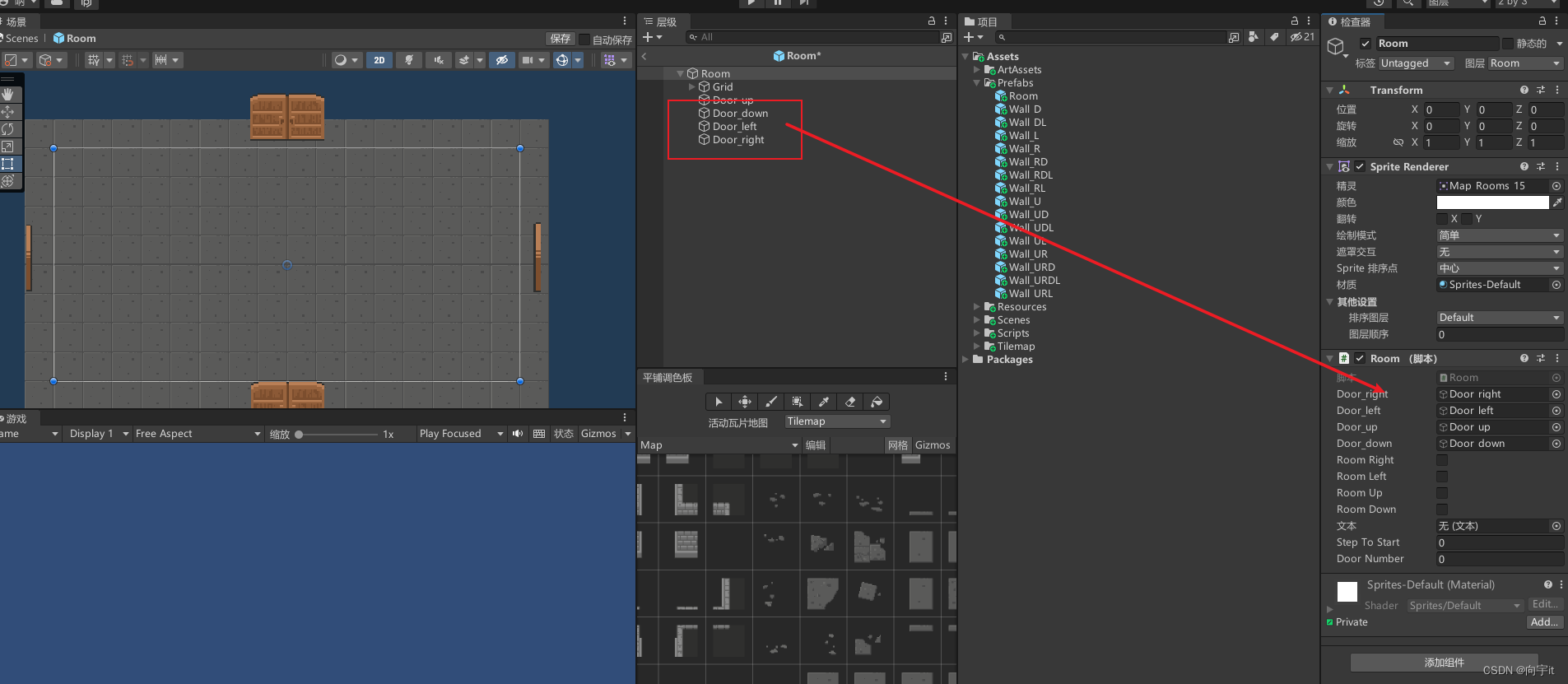【unity实战】随机地下城生成2——绘制地图Tilemap的使用及一些技巧的使用（含源码）_tiledmap随机地图_向宇it的博客-CSDN博客