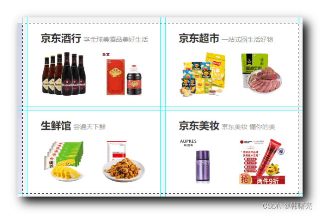【css】浮动 ④ 浮动布局案例 电商布局模块 案例分析 布局测量摆放 浮动布局代码示例 前端浮动布局案例 Csdn博客