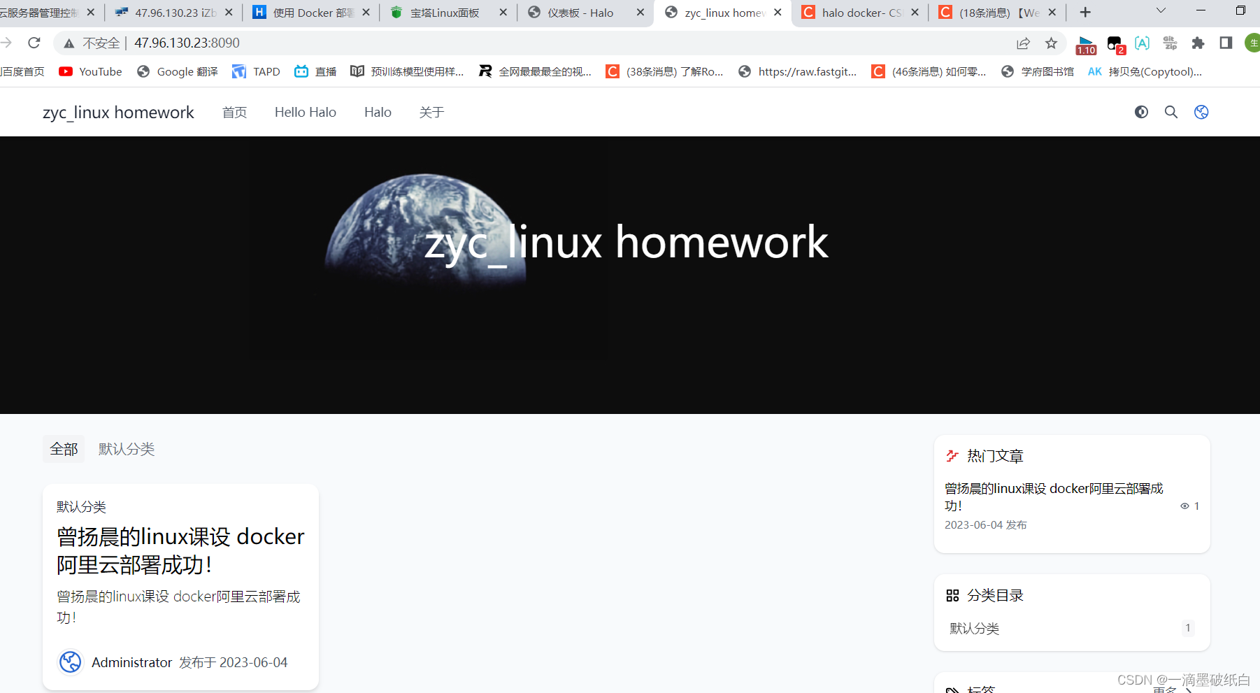 华南农业大学linux综合实验（docker） 阿里云搭建服务器记录华农linux综合性实验 Csdn博客 