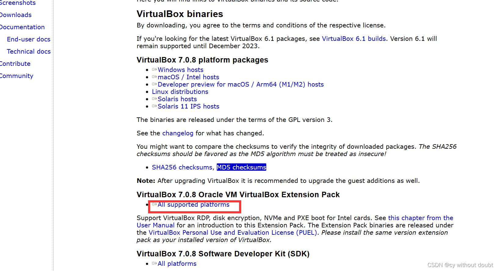Windows系统虚拟机（VirtualBox）的安装和拓展包安装及其Ubuntu系统的安装_vm virtualbox怎么安装扩展包-CSDN博客