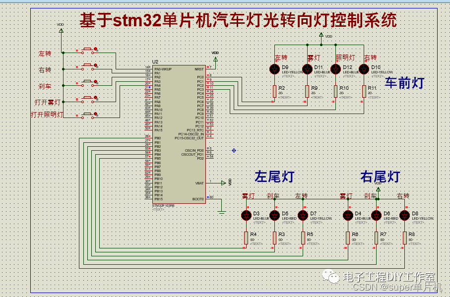 基于stm32单片机汽车转向灯汽车大灯光控制系统proteus仿真基于stm32的汽车灯光控制系统 Csdn博客
