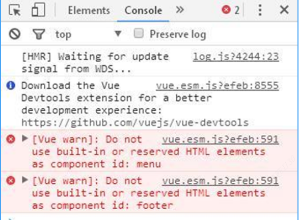 【dug】Do not use built-in or reserved HTML elements as component id: …_eserved html elements as ...