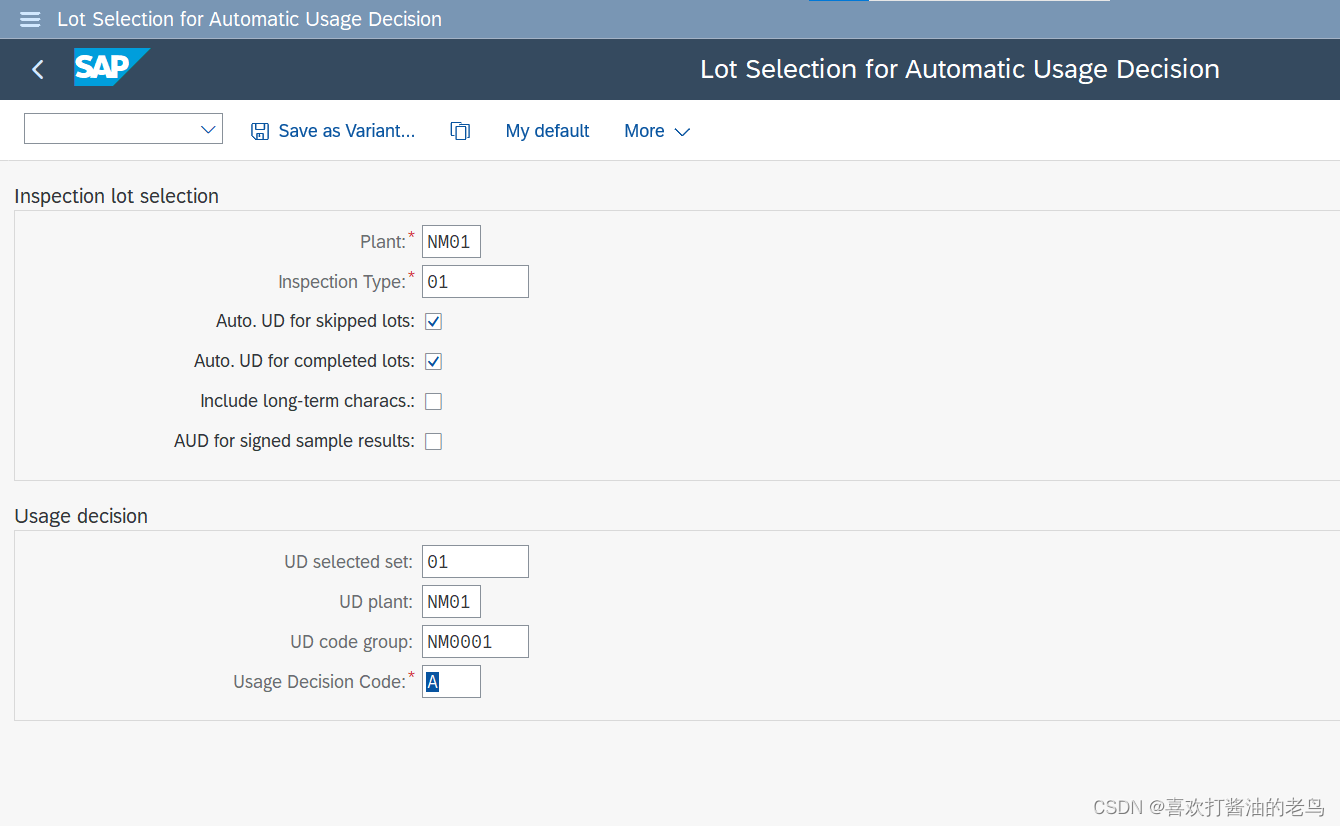 SAP QM不常用功能之Automatic Usage Decision_sap qm使用决策强制关联库存过账ud-CSDN博客
