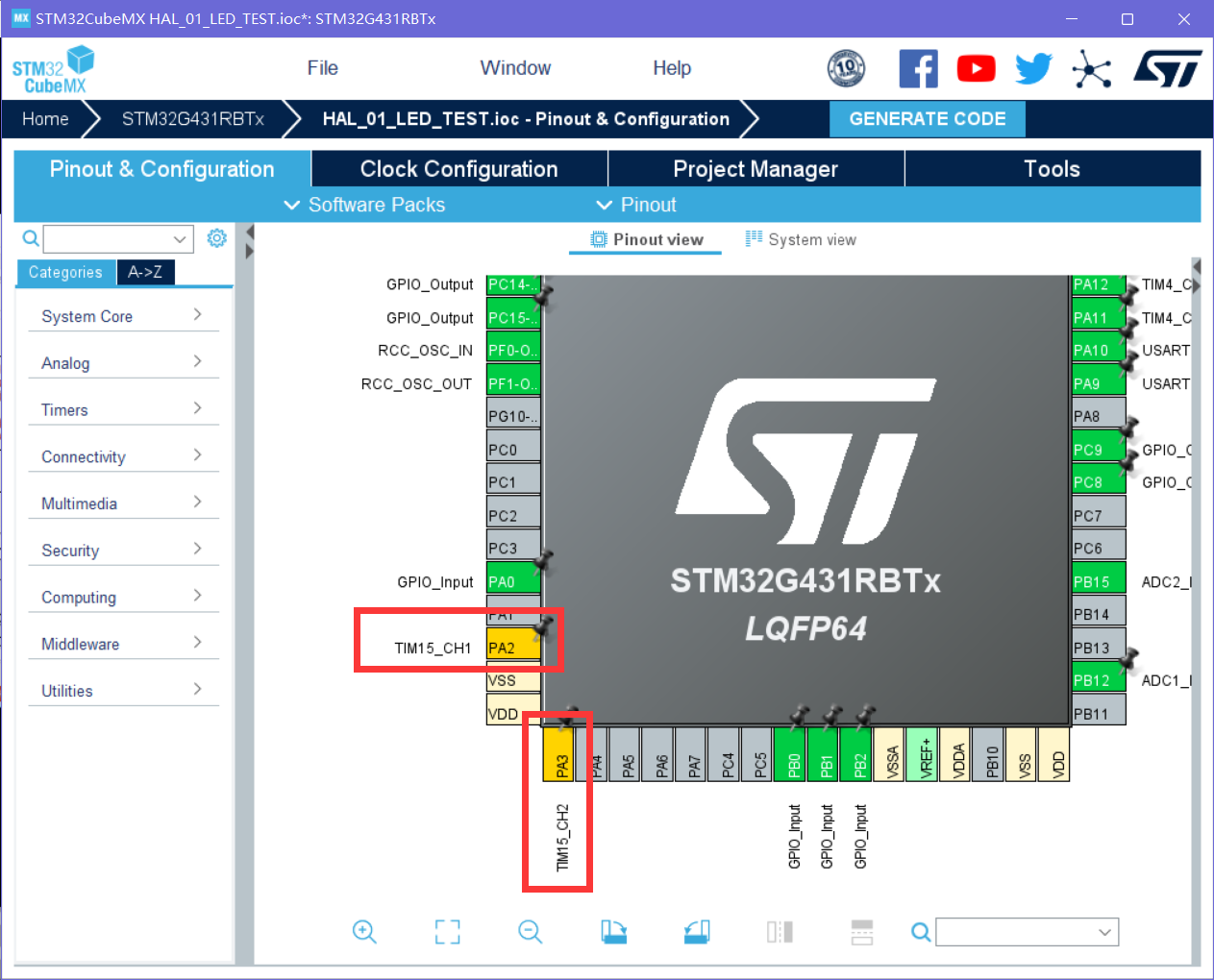 蓝桥杯STM32G431——PWM输出模式生成两路占空比不同的PWM波_单片机pwm两路输出不同占空比-CSDN博客