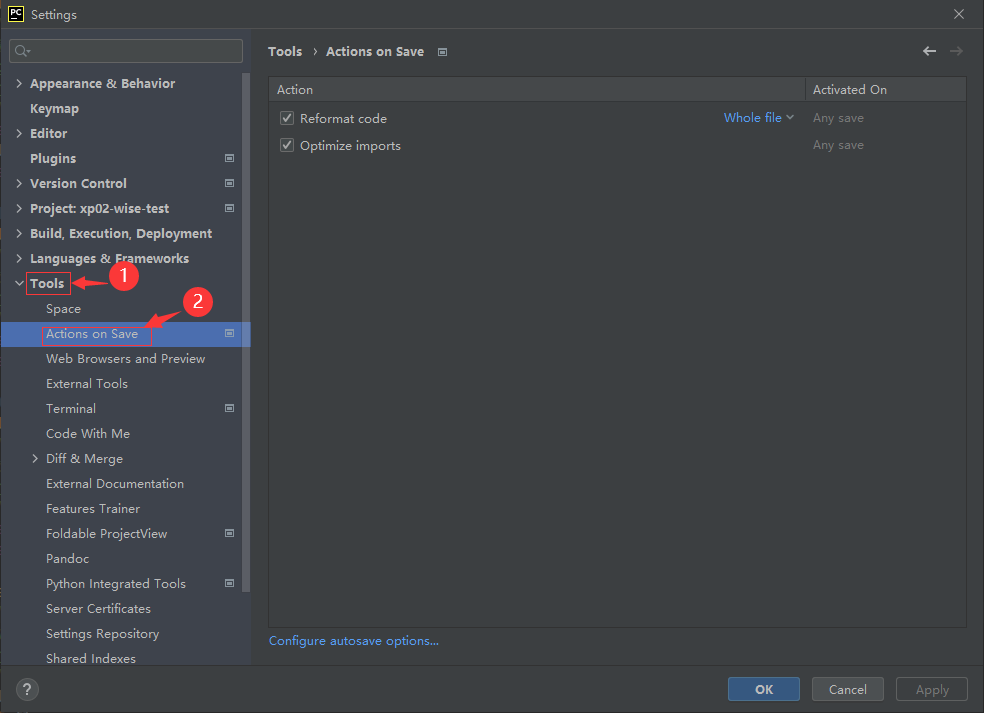 IDEA 设置保存时自动格式化代码 - 英文界面_pycharm保存时actions on save-CSDN博客
