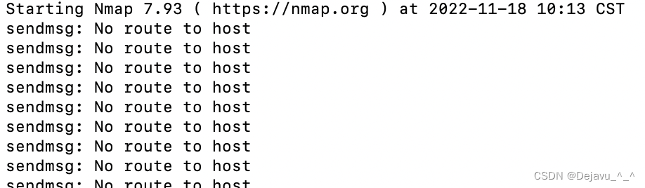 Nmap扫描出错sendmsg No Route To Hostnmap Ip伪装报错 Csdn博客