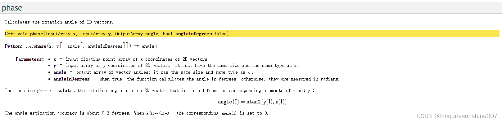 OpenCV中phase函数及其输出的角度_cv2.phase()-CSDN博客
