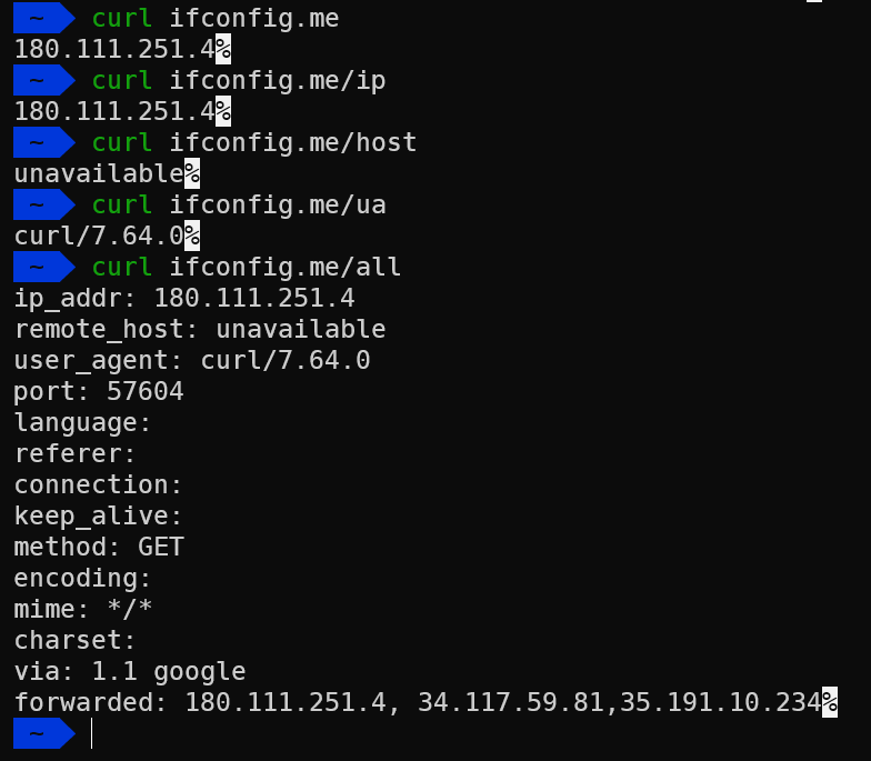 使用ifconfig.me返回你的ip和主机名_curl ifconfig.me-CSDN博客