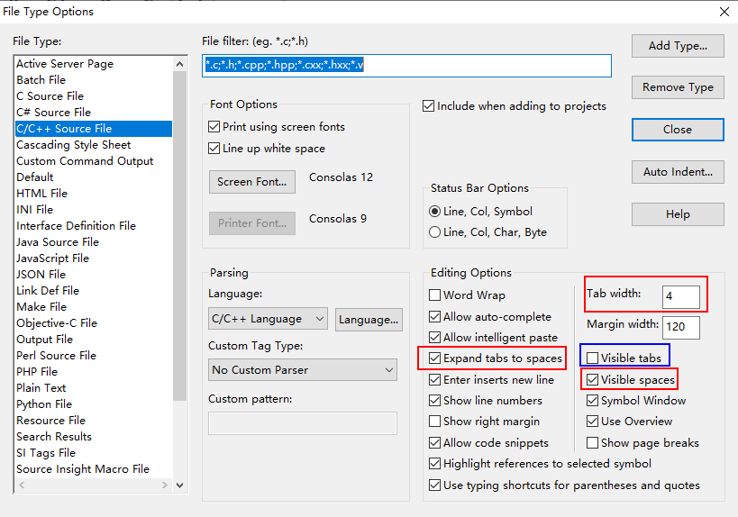 source insight设置tab键为4个空格_source insight tab 4空格-CSDN博客
