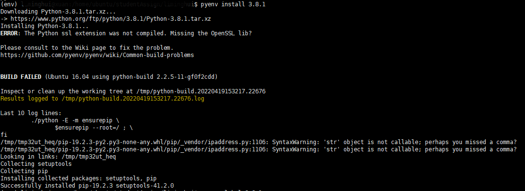 pyenv 安装 python 3.8.1 失败、切换 python 3.8.1版本失败_pyenv install没反应-CSDN博客